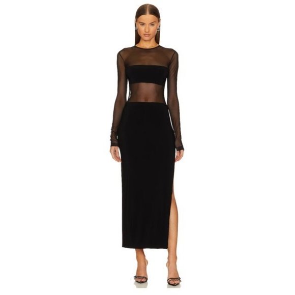 Norma Kamali | Dresses | Nwt Normal Kamali Dash Dash Black Sheer Mesh ...
